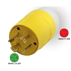 Conntek RV Generator Adapter L14-30P 30A 125/250V Locking Plug to RV 30A Female Connector