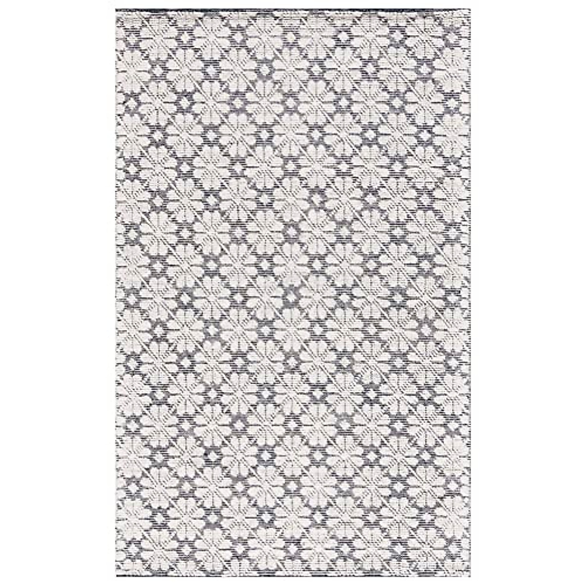 MARTHA STEWART x SAFAVIEH 6' x 9' Ivory/Navy MSR3503N Handmade Contemporary Floral Wool Area Rug