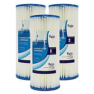 5 Micron Whole House Full Flow 10" x 4.5" Pleated Water Filter Replacement Cartridge - Pack of 3