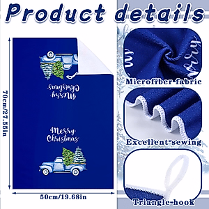 Geyoga 6 Pcs Christmas Kitchen Towels Decor 16 x 24 Inch Absorbent Christmas Tree Dish Towels Xmas Truck Snowman Santa Plaid Hand Tea Towels for Holiday Housewarming Gift(Blue, White,Snowman)