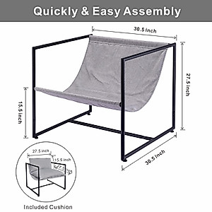 Patio Dining Chairs, Outdoor Patio Furniture Set Armchair with Chair Cushions Seatback All Weather Metal Patio Furniture Iron Frame for Patio Deck Garden Yard Balcony Living Room Porch Poolside
