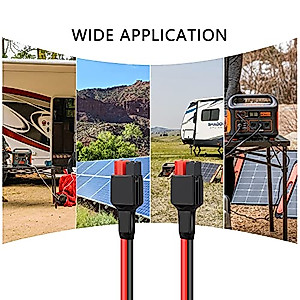 YAODHAOD 45A Battery Adapter Cable 14AWG,Solar Panel Extension Cable Connector Kit for Portable Solar Generator Power Station、Power Inverter and Renogy、Boulder 200 Solar Panels