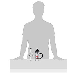 Bodum Caffettiera French Press Coffee Maker, Black Plastic Lid and Stainless Steel Frame, 3-Cup, 12-Ounce