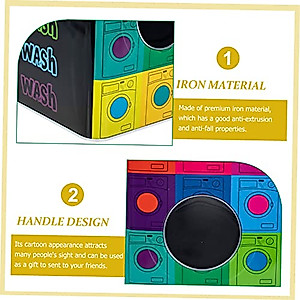 Alipis Washing Powder Storage Bucket Snack Containers Laundry Container Metal Container with Lid Laundry Dispenser Laundry Bead Storage Organizer Powder Container Iron