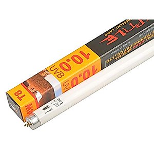 LUCKY HERP 10.0 Fluorescent Desert Terrarium Lamp Bulb,Reptile Tube Light,T8,14 Watt,15 Inches