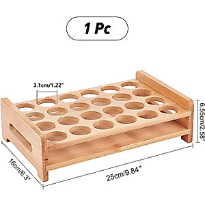 NBEADS 24 Shot Glass Tray Holder, Hole: 1.22" Bar Bamboo Shot Glass Holder Wine Glass Cup Serving Tray Cups Organizer Shot Glass Display Bar Accessories for Party, Bar, Club