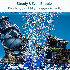 Pawfly Aquarium 1 Inch Air Stone Cylinder Blue Bubble Diffuser Release Tool for Nano Air Pumps Small Buckets and Fish Tanks, 12 Pack