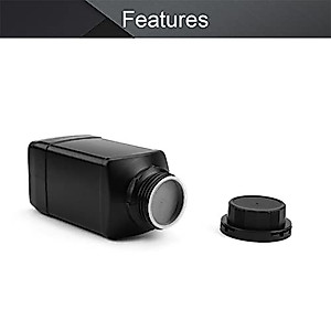 Othmro 5pcs Plastic Lab Chemical Reagent Bottles, 1000ml/33.81oz Wide Mouth Liquid/Solid Square Sample Storage Container Sealing Bottles with Anti-theft Cap Black