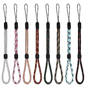 FrgKbTm Hand Wrist Strap Lanyard, 8 Pcs Adjustable Nylon Wrist Strap Lanyard, Colorful Hand Wrist Straps for Mobile Phone, Camara, Keys, USB Flash Drive, Wallet, ID Name Tag Badge, Mp3, Mp4, GoPro