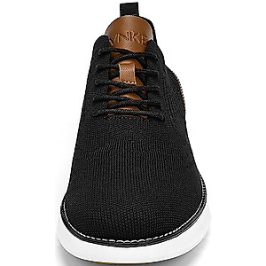 SVNKE Men's Casual Dress Oxfords Shoes Breathable Knit Leisure Fashion Sneakers Lightweight Comfortable Walking Shoes Black 11