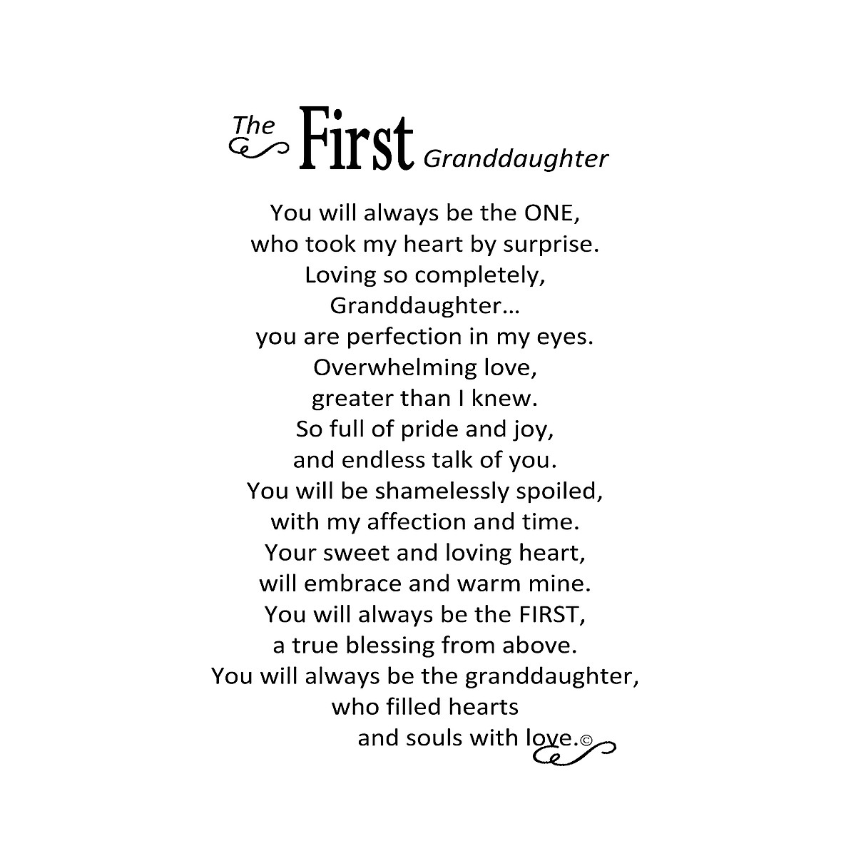 The Grandparent Gift Frame Wall Decor, First Granddaughter