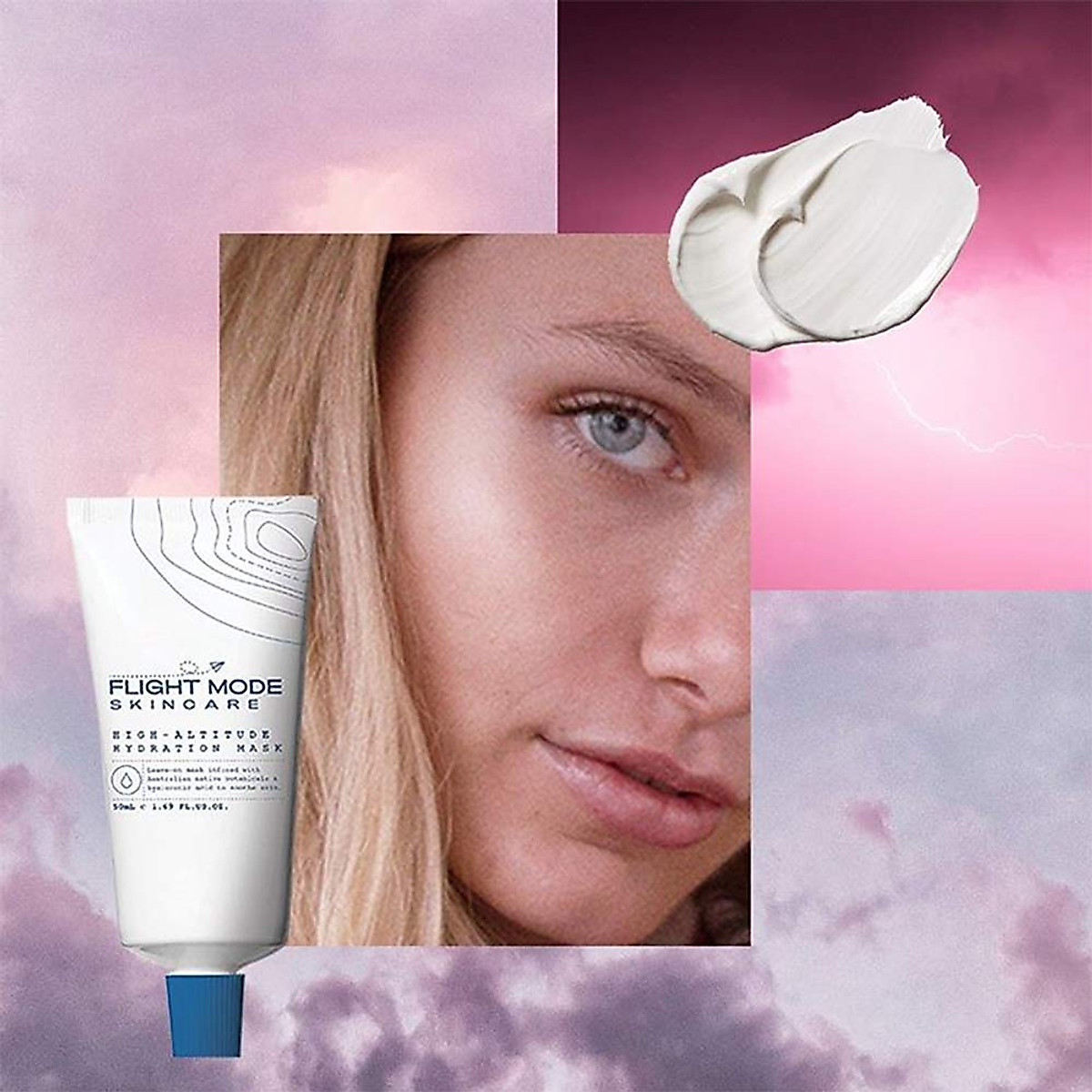 Flight Mode High-Altitude Hydrating | Deep Hydration Face Tightening and Lifting Mask | Travel Size Anti-Aging Face with Hyaluronic Acid and Aloe Vera - 50ml, 1.69 FL OZ US