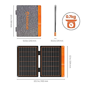 20W Small USB Solar Panel Charger 5V USB-A PD2.0 USB-C Foldable Portable Lightweight ETFE Power Emergency Panel IP67 Waterproof Hiking Camping Backpacking for Phones Tablets Power Bank