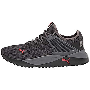 PUMA mens Puma Men's Pacer Future Sneaker, Castlerock-puma Black-high Risk Red, 11.5 US