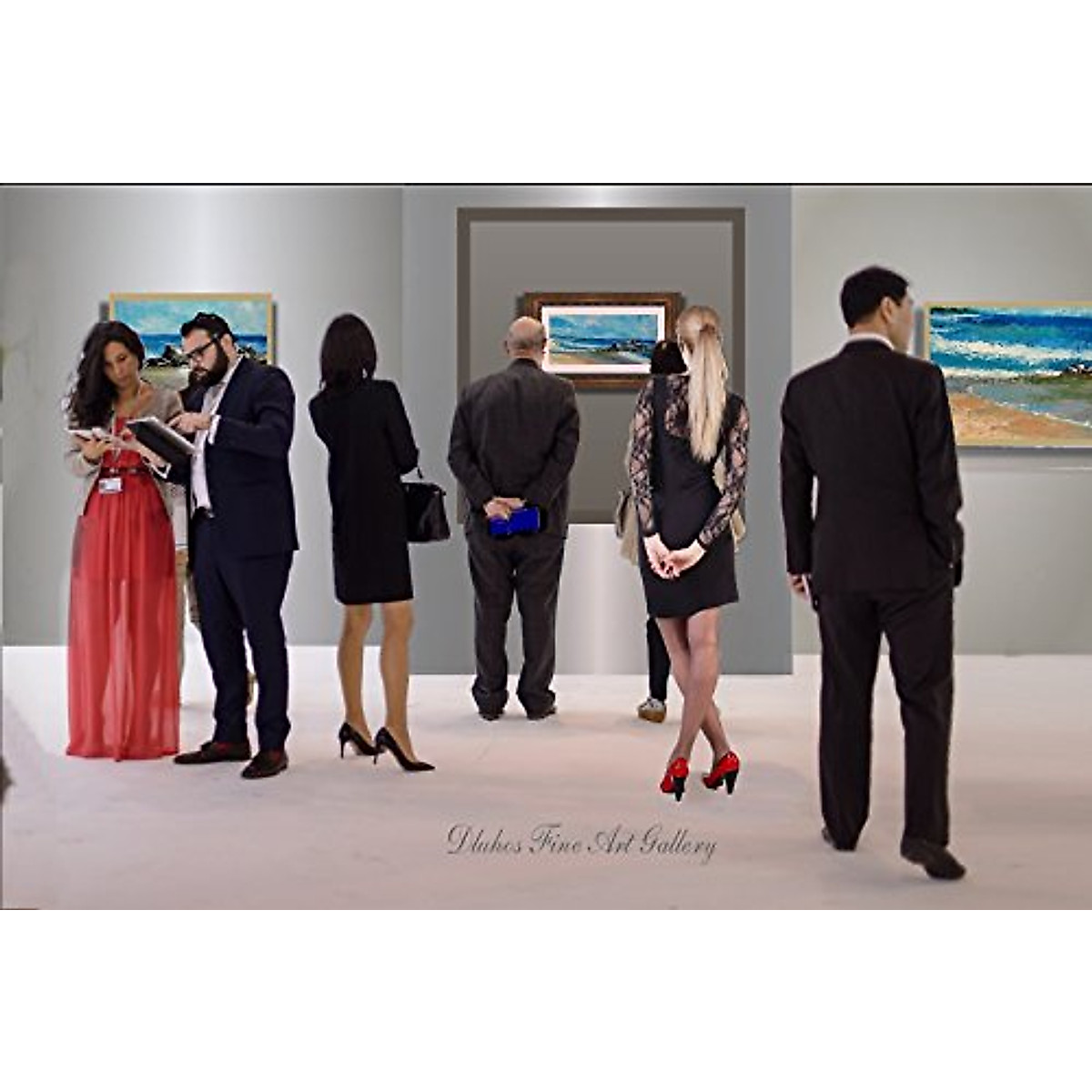 The Beach, Seascape Ocean Shore By Internationally Renown Painter Yary Dluhos