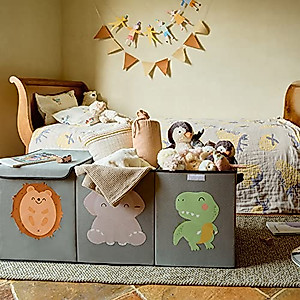 GRANNY SAYS Toy Storage Bin, Extra Large Toy Box, Gray Storage Bins with Lids, Toy Chest for Boys Girls Storage Stuffed Animal Storage, Toy Organizers and Storage, Dark Gray, 1-Pack