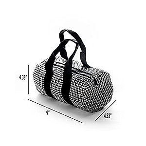 Plursona Bella Rhinestone Purse Luxury Sparkly Silver With Top Handle and Detachable Cross Body Bag Chain