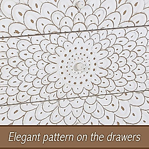 MAISON ARTS Dresser for Bedroom with 3 Drawers, Retro White Chest of Drawers Solid Wood Frame Farmhouse Accent Storage Cabinet for Bedroom Living Room Hallway Entryway Closet