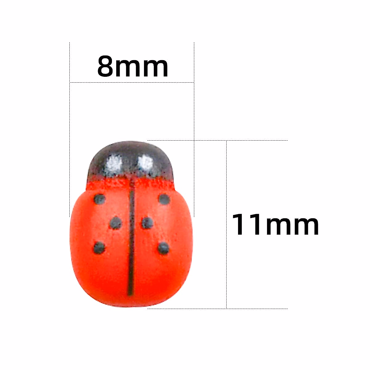 100 Pieces Wooden Ladybugs for Crafts DIY Self-Adhesive Mini Ladybugs Tiny Ladybug Decoration for Craft Scrapbooking Micro Landscape Party Home Garden Decor Flatback Wood Ladybugs Embellishments (Red)