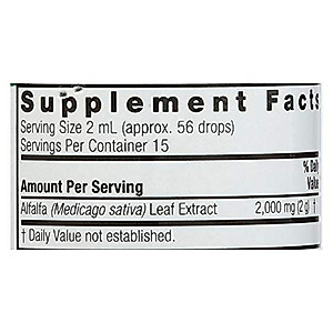 Nature's Answer Alcohol-Free Alfalfa Herb Extract, 1-Fluid Ounce Supports Immune System, Blood, Digestion, Energy Levels - Helps with Detoxification