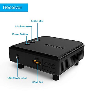 Nyrius Aries Pro+ Wireless HDMI Video Transmitter & Receiver to Stream 1080p Video up to 165ft from Laptop, PC, Cable Box, Game Console, DSLR Camera with Bonus HDMI Cable (NPCS650)