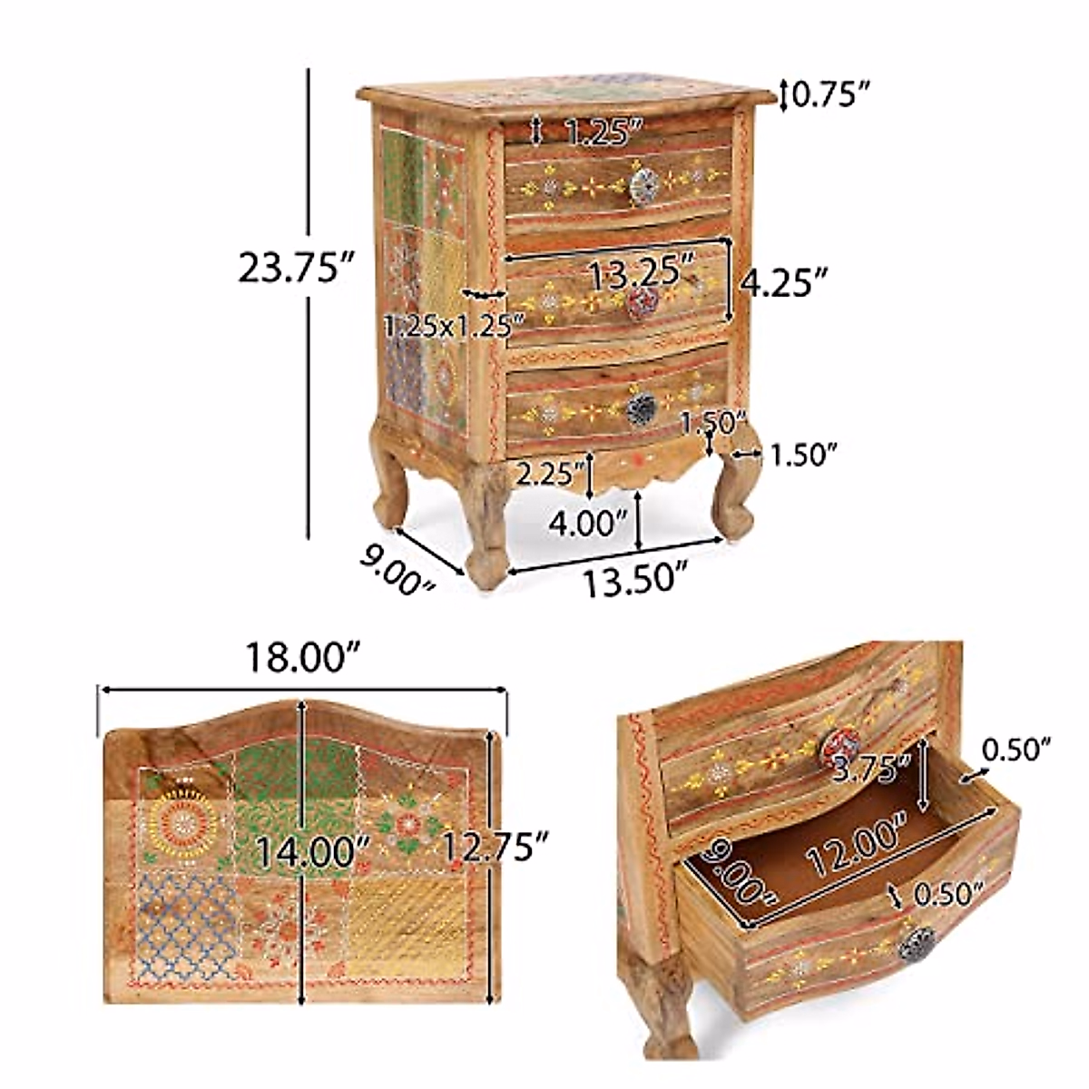 Christopher Knight Home Ailey NIGHTSTAND, Multicolor