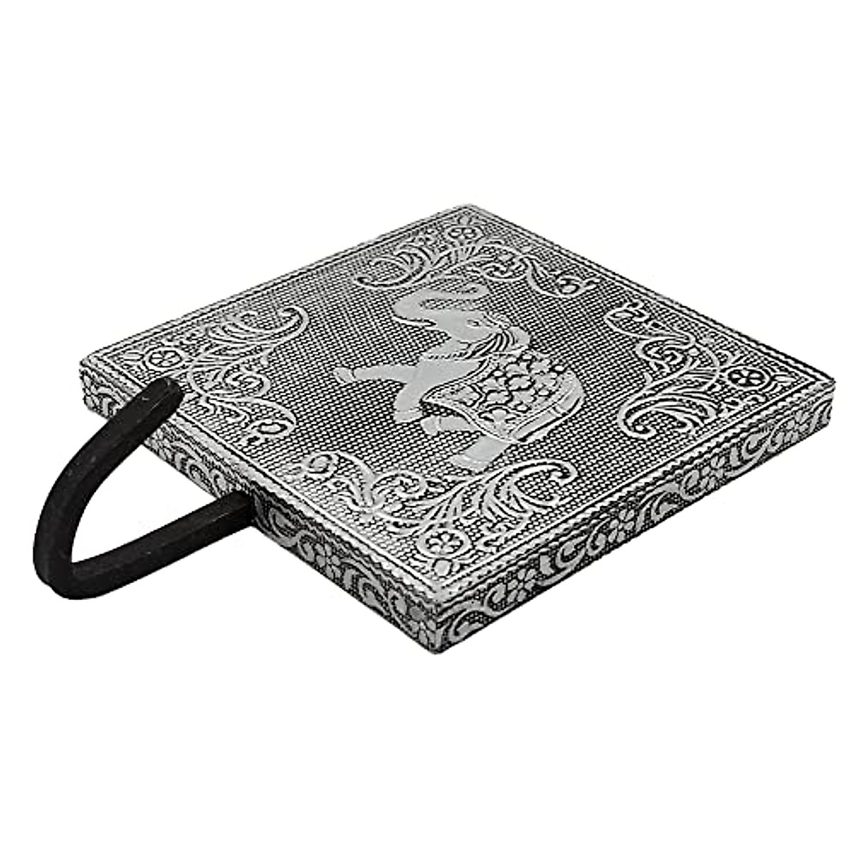 VILLAGE GIFT IMPORTERS Silver- Tone Wall Hooks | Sitting Ganesha | Elephant | Great Organization Tool for Hats, Scarves, leashes, Coats, Umbrellas, Jewelry| Unique Home décor (Elephant)