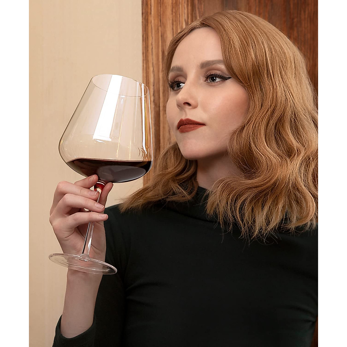 ROVSYA Red Wine Glasses Set of 4-28oz Large Wine Glasses Hand Blown Crystal-Clearer,Lighter for Wine Tasting, Gift Packaging for Valentine's Day, Anniversary, Father's Day, Birthday