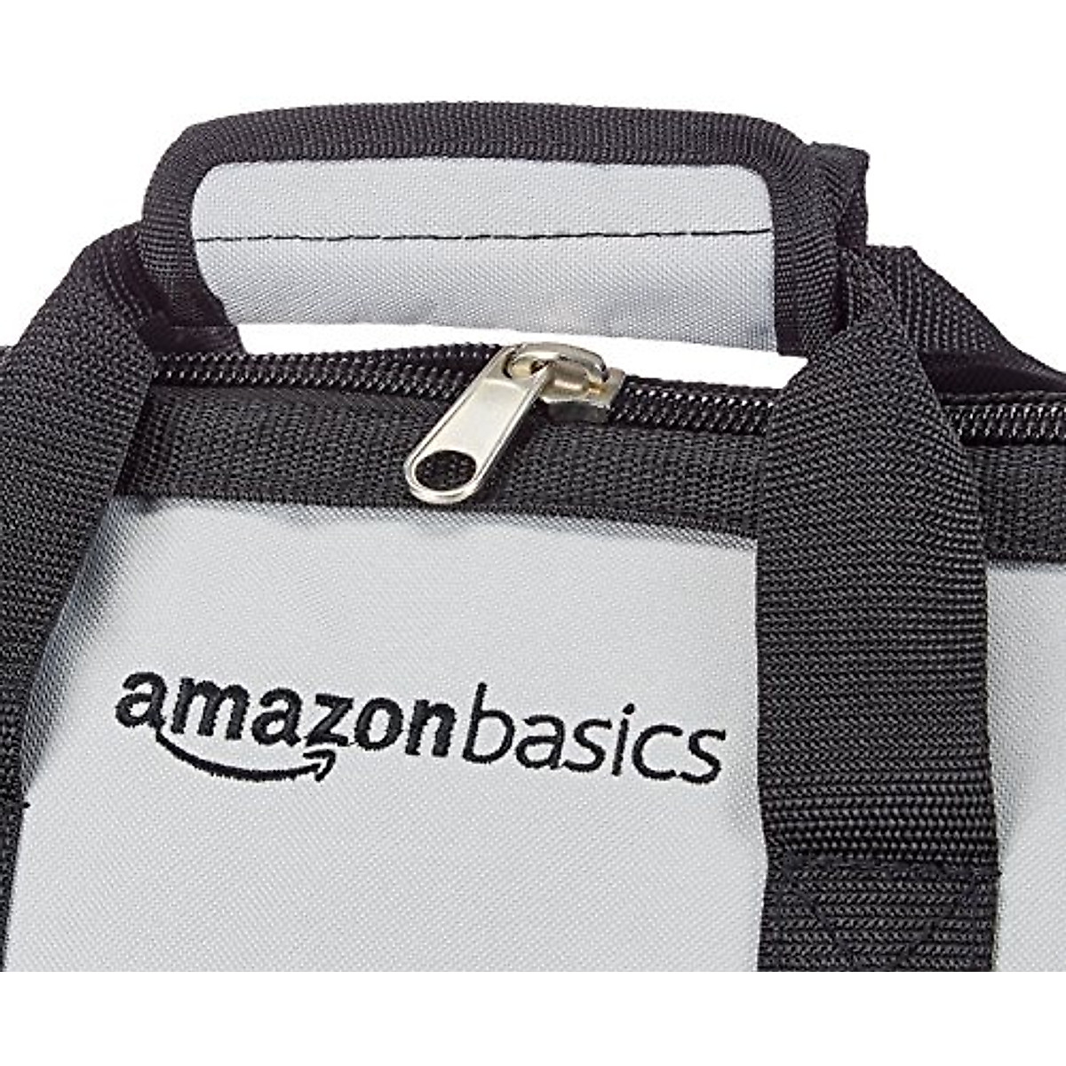 Amazon Basics Durable Wear-Resistant Base, Tool Large Standard Bag with Strap, 16 Inch, Black & Grey