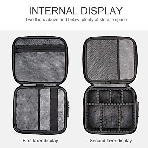 YOOMIK Smell Proof Case with Lock, Upgrade Odor Proof Bag Stash Box for Travel Storage Pouch(Marble Black)