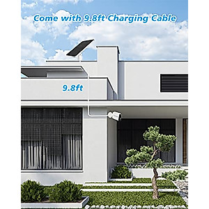 Solar Panel Charger Compatible with Arlo Ultra/Ultra 2/Pro 3/Pro 4/Pro 3 Floodlight Security Camera, 5V 4W Solar Panels Charging IP65 Weatherproof w/ 9.8ft Charging Cable Adjustable Wall Mount, 2 Pack