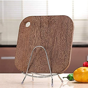 LENITH Cutting Board Storage Rack Stainless Steel Wire Chopping Board Board Holder Stand fit, Organizer Kitchen (Triangle)