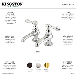 Kingston Brass CC1L2 Vintage Basin Tap Faucet, 3-1/2 inch spout reach, Polished Brass