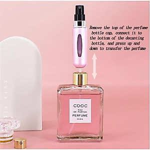 LAIYOHO 3 Pcs 5ml Portable Perfume Decanting Bottles Mini Bottom Direct Refillable Perfume Spray Bottles Suitable for Travel.
