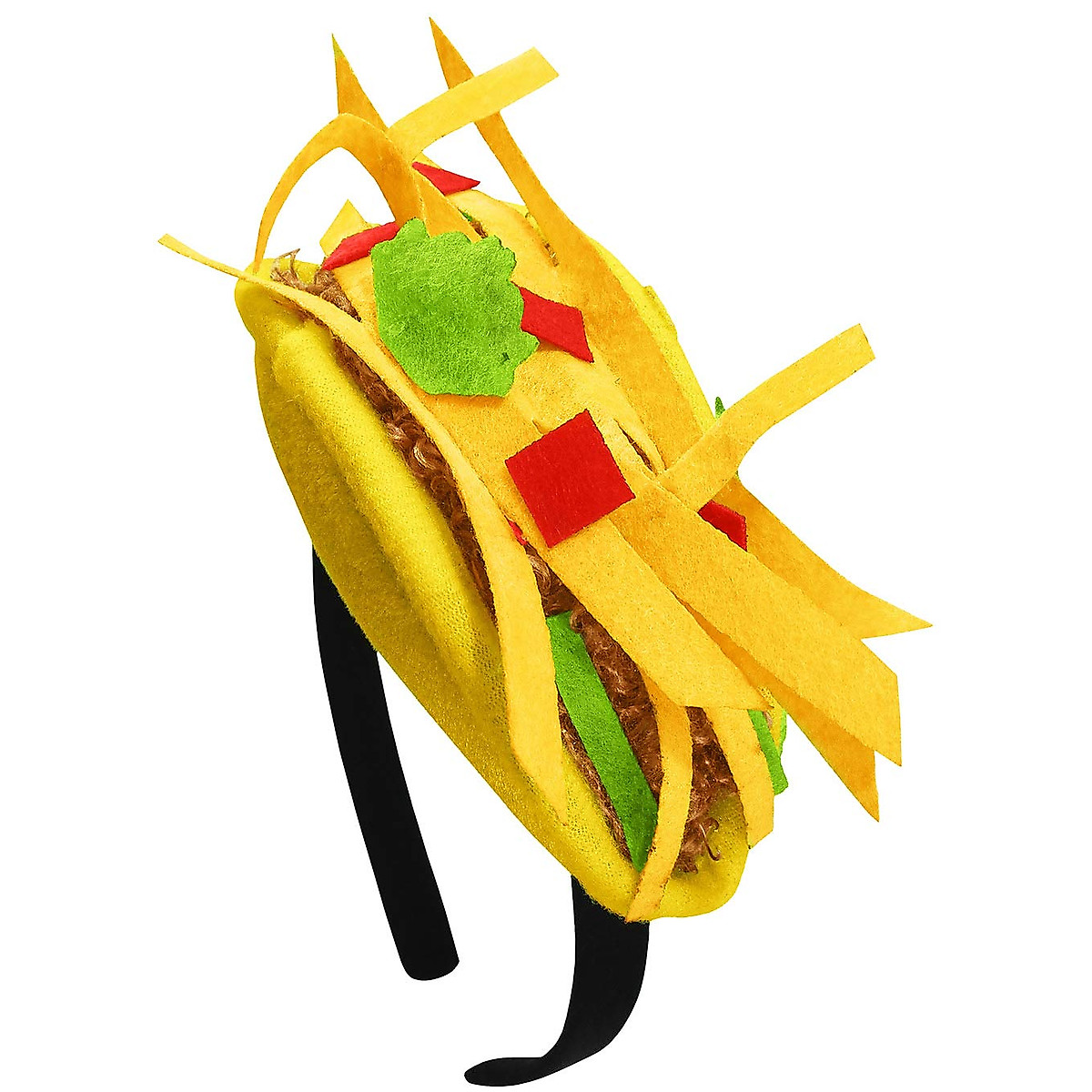 Nicky Bigs Novelties Mini Taco Hat Headband - Lightweight Festive Food Headband - Unisex Adult Cosplay Holiday Costume Accessory, Multi-color, One Size