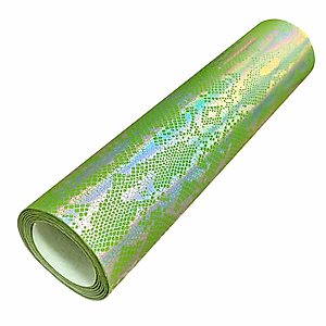 HYANG Snake Embossed Green PU Faux Leather Sheets 1 Rolls 12"X53"(30cmX135cm), Faux Leather Very Suitable for Leather Earrings, Bows, Handbag ，Sewing ，Crafts Making