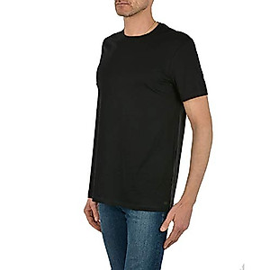 A|X ARMANI EXCHANGE Men's Solid Colored Basic Pima Crew Neck, Black, Large