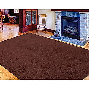 Bright House Solid Color Round Shape Area Rugs Chocolate - 3' Round