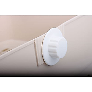 RUBYHOME Oversize Rabbit Litter Box with Drawer, Corner Toilet Box with Grate Potty Trainer, Bigger Pet Pan for Adult Guinea Pigs, Chinchilla, Ferret, Galesaur, Small Animals, 16.9 inch Long (White)