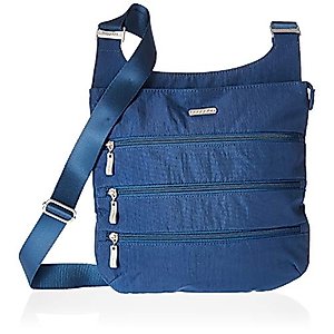 Baggallini unisex adult Big Zipper Travel Crossbody cross body handbags, Blue, One Size US