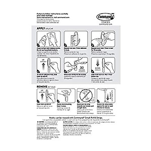 Command Small Designer Hooks, White, 2-Hooks, 4-Strips, 6-Pack, Organize Damage-Free