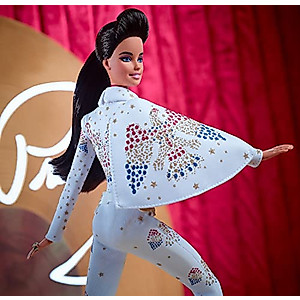 Barbie Signature Elvis Presley Barbie Doll (12-in) With Pompadour Hairstyle, Wearing “American Eagle” Jumpsuit, Gift for Collectors