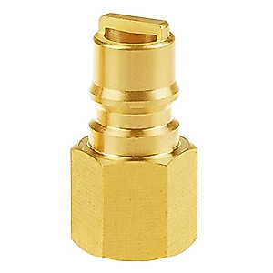 Joywayus 3/8" Brass Quick Connect Propane Fitting Adapter Male Plug x 3/8" NPT Female Thread for Propane BBQ Grill/Heater/Fireplace/RV Trailer (Pack of 2)