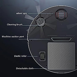 Robot Vacuum and Mop Combo, 3 in 1 Robotic Vacuum Cleaner with Watertank/Dustbin/Brush, Blocked by Hair, Remote/App, Ideal for Hard Floor/Pet (Black)