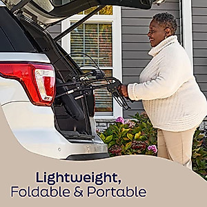 Medline Foldable Steel Rollator w/Seat, Microban, 8” Wheels – Upright Walker for Injuries, Seniors, Adults & Bariatric up to 300 lbs., White