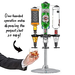 Barbarian 4/6 Bottle Rotary Liquor Dispenser For Home Bar - Bar Butler Shot Measure Bracket Alcohol Wine Upside Down Drink Jigger Optics Man cave