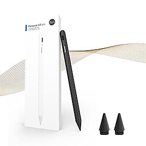 Penoval Stylus Pen for iPad Pencil Tilt Sensitivity Active Stylus Pens, Palm Rejection Pen, A4 Pro Black, Compatible with iPad Pro 11/12.9, iPad Air 4, iPad Series(2018-2021)