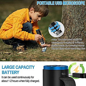 Wireless Digital Microscope,50X-1000X Magnification WiFi USB Portable Handheld Coin Microscope Camera with 8 Adjustable LED Lights,1080P HD Lab Microscope Kit for Kids with iPhone Android (Black)