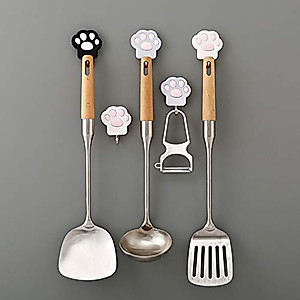 Hemoton 3Pcs Decorative Wall Hook Cat Paw Hooks Punch Free Self- Adhesive Hanger for Bedroom Kitchen Bedroom Purse Coat Towel Tool Hanging