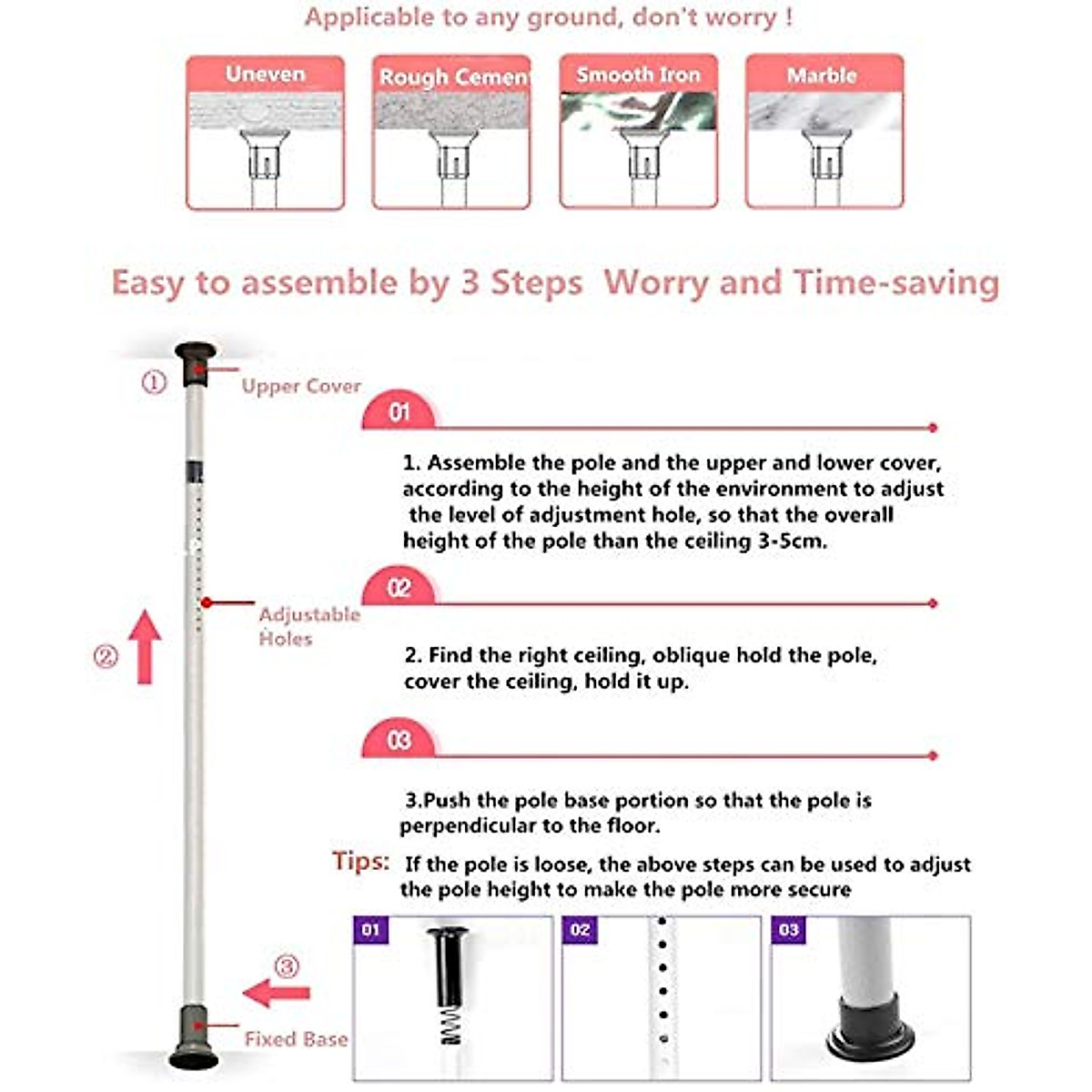 Estink Garment Hanger,4 Poles Adjustable Home Garment Hanger and Clothes Rack for Simple Closet Wardrobe